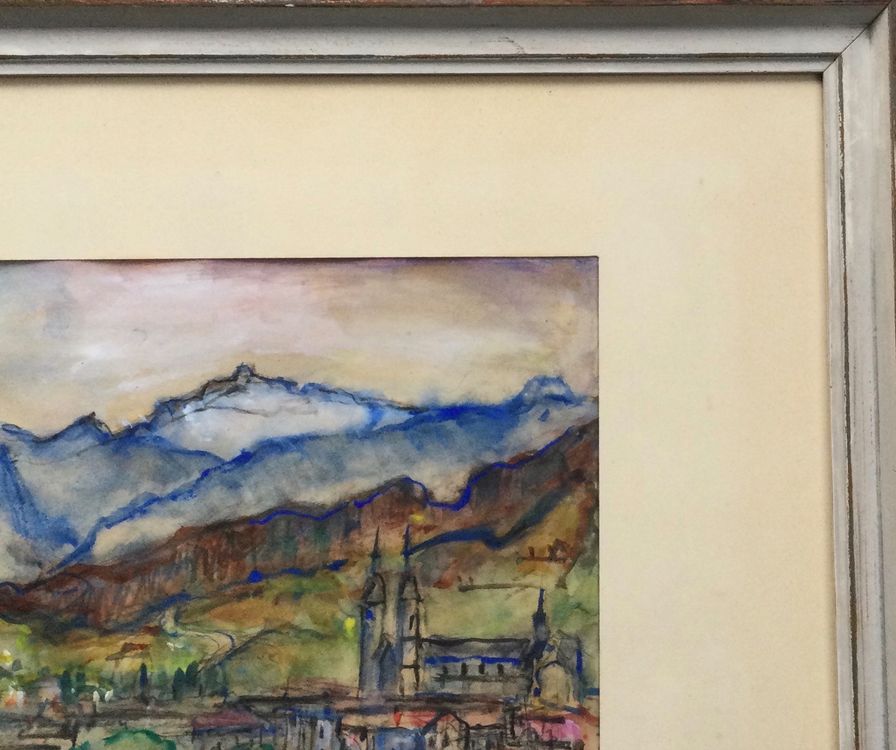 Fritz BRUNNER (1908-?) Grosse Gouache Mischtechnik (Gebraucht) in Root für CHF 50 – mit ...