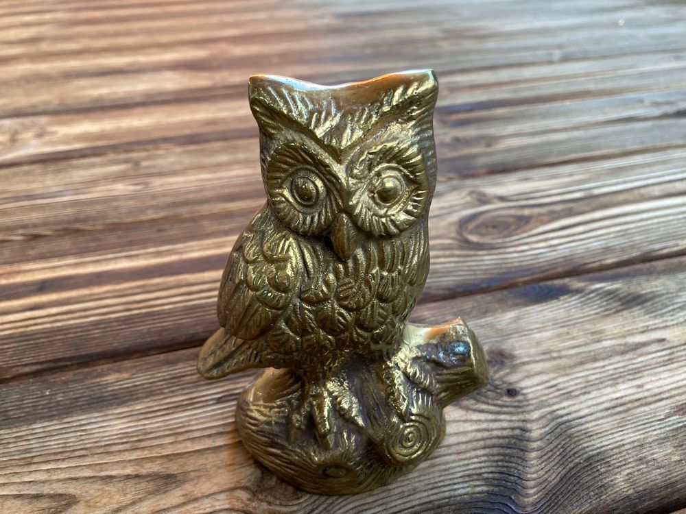 Uhu, Eule schwerer Messingguss poliert | Kaufen auf Ricardo