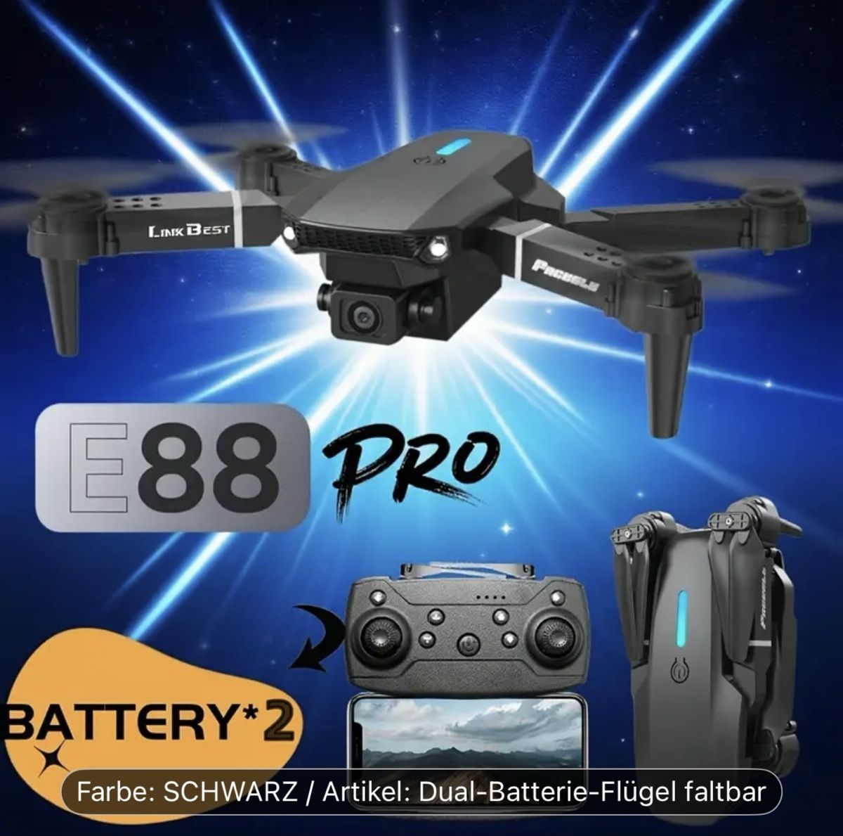 Neue E88 Pro Drohne mit 4K Kamera, ideal für die Winterfotos (Neu und originalverpackt) in Rüti ...