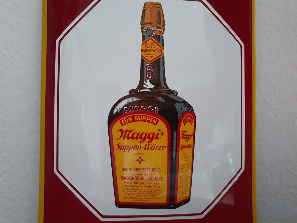 Emailschild MAGGI'S Würze Maggi Emaille Schild Reklame Retro (Gebraucht ...