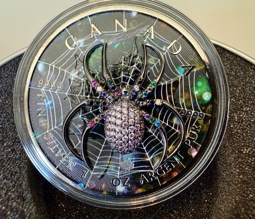 Spider Bejeweled Maple Leaf 1 Oz Silbermünze (Neu (gemäss Beschreibung ...