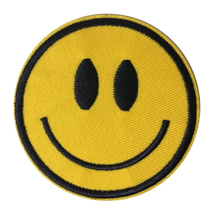 Smiley Aufnäher Badge lachen Aufbügler Hose Flick Emoji Chat (Neu und originalverpackt) in ...