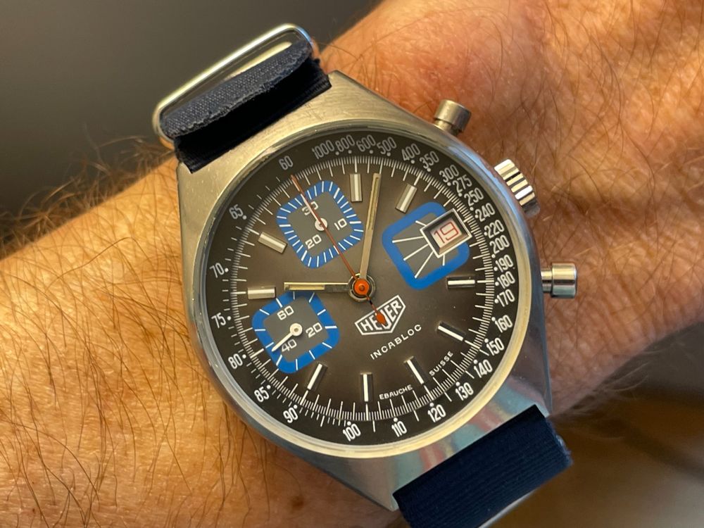 HEUER VINTAGE CHRONOGRAPH "Incablox", 1970-er Jahre (Gebraucht) in ...