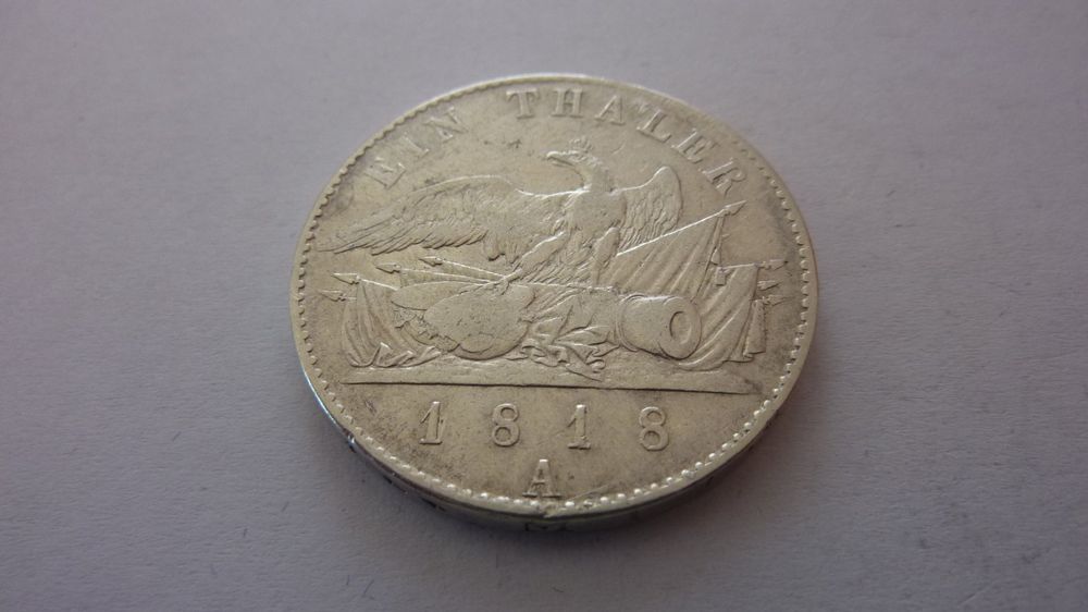 Silbermünze aus Preussen : 1 Taler Friedrich III. 1818 , ss (Gebraucht ...