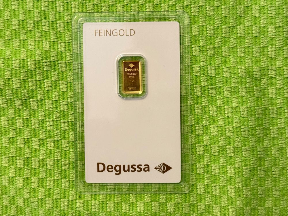 1g DEGUSSA, Goldbarren, Feingold 999.9 (Neu und originalverpackt) in Weinfelden für CHF 109.9 ...