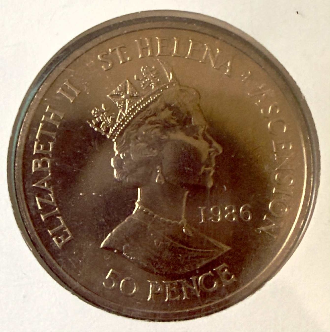 St. Helena island 50 pence 1986 Proof coin (Neu und originalverpackt ...