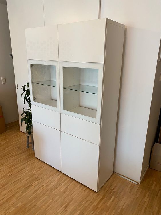 Imagedetailikea Besta Vitrine Hochglanz Wei Mit Glas In 22763 Hamburg For 8500 2022 09 01818610