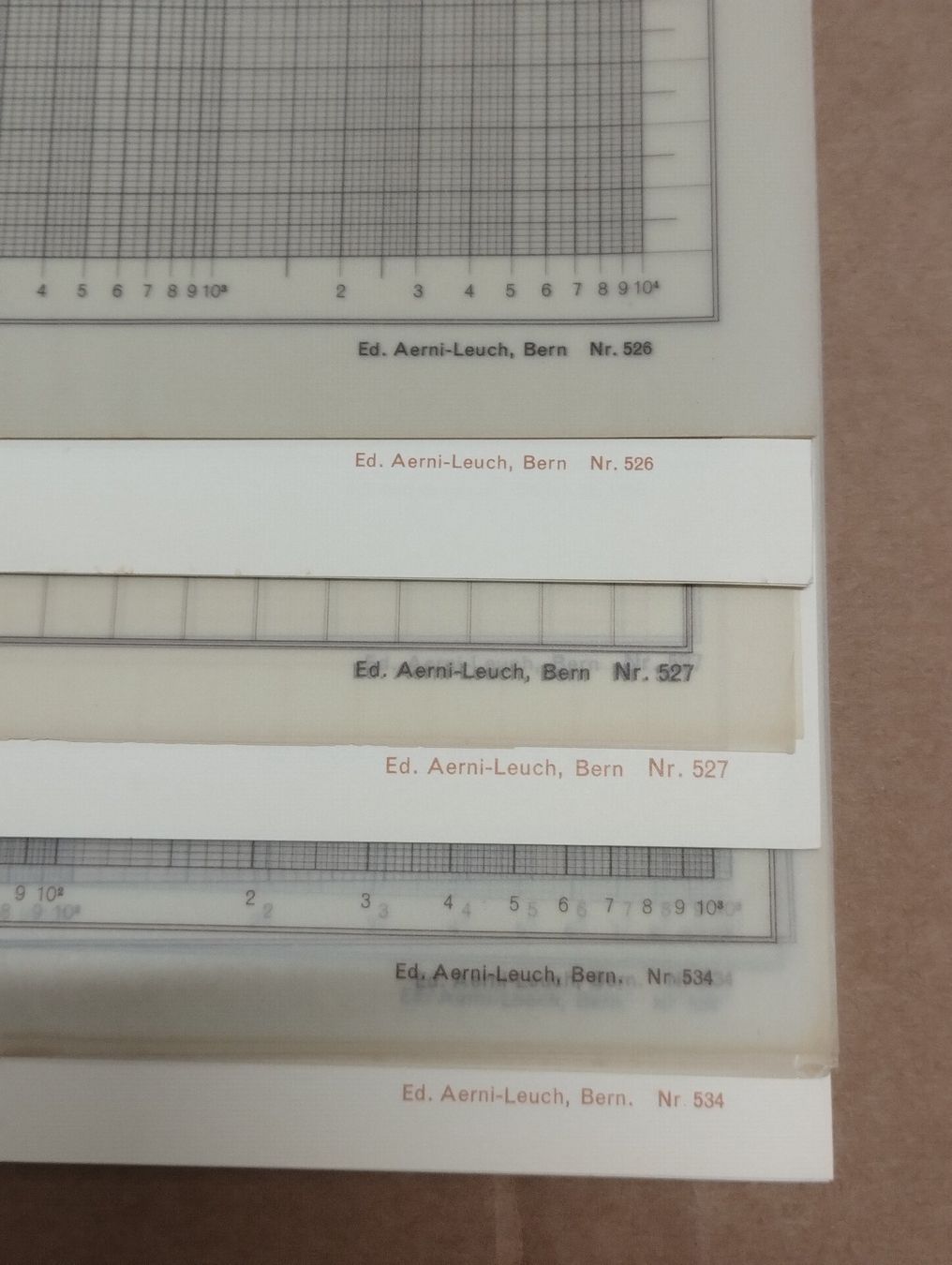 Logarithmenpapier (Einfach & Doppelt logarithmisch) Vintage (Neu ...