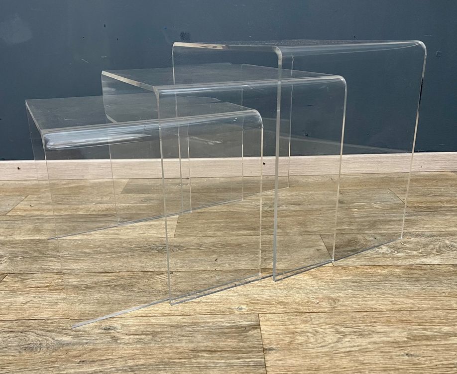 80er Plexiglas Design 3 Satz Tisch Beistelltisch Couchtisch | Kaufen ...