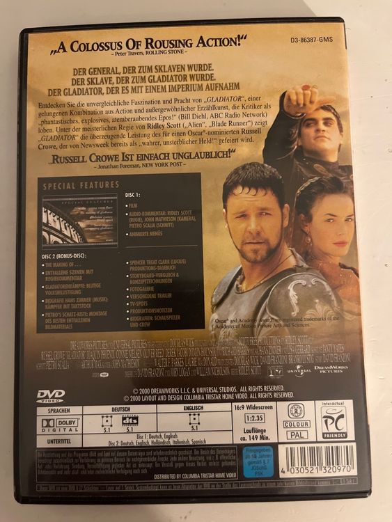 Gladiator (2000) DVD - Russell Crowe - Collector‘s Edition | Kaufen auf Ricardo