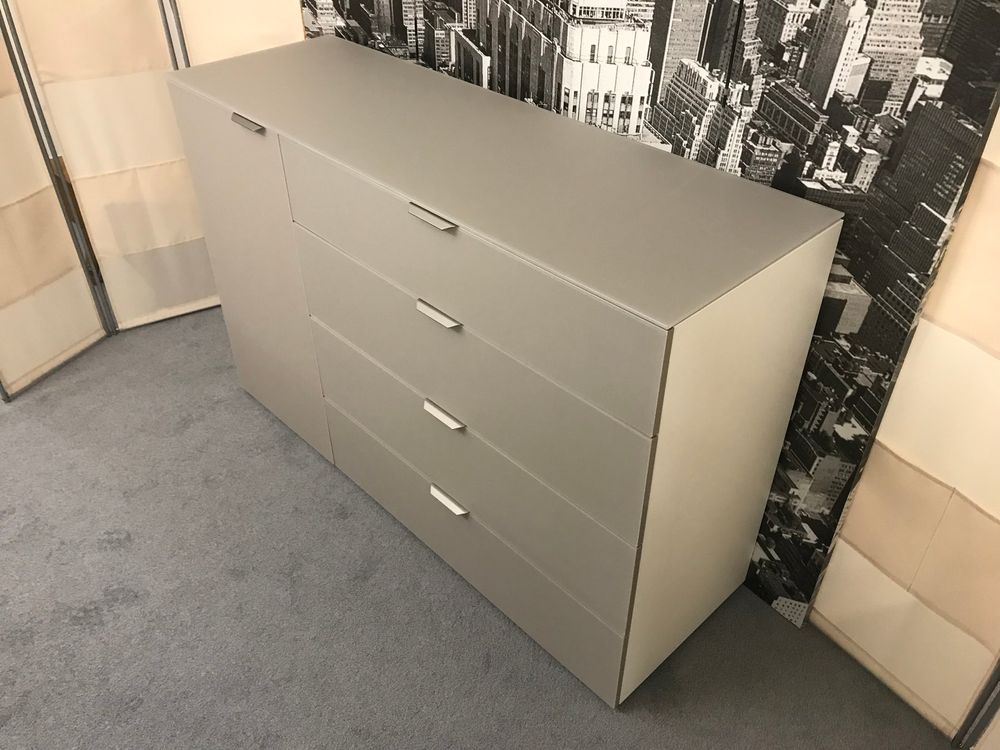 Sideboard Kommode JUTZLER Glas Nougat matt 135 x 88 cm (Neu (gemäss ...