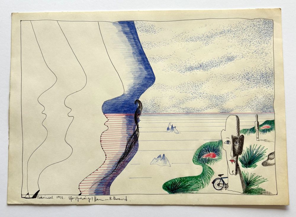 ORIGINAL H.R. BOSSERT ZEICHNUNG 21x29 🧲 1974 🧲 SCHWEIZ 🧲 (Gebraucht) in ...