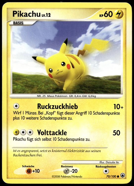 Pikachu 70/100 Pokémon Majestic Dawn | Kaufen auf Ricardo