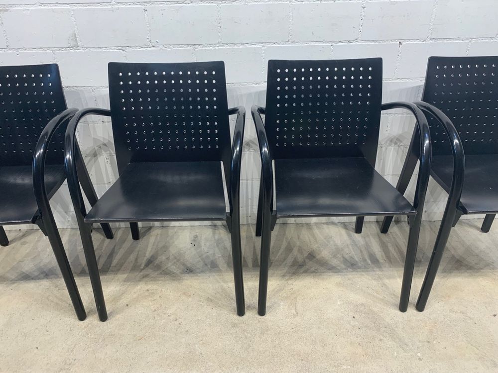 4 schwarze Stühle m. Armlehne / Holzstühle Thonet 290F Stuhl | Kaufen ...