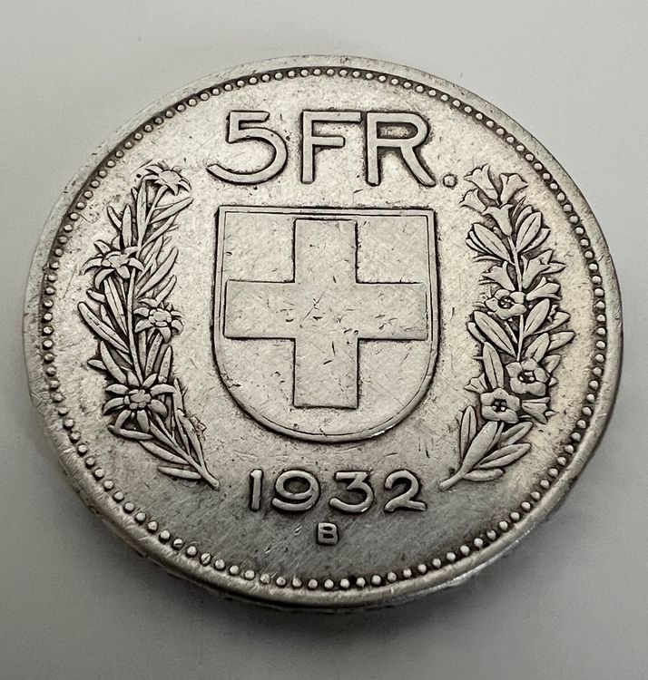 5 Franken 1932, ss erhalten (Gebraucht) in Adliswil für CHF 9 – mit Lieferung auf Ricardo kaufen