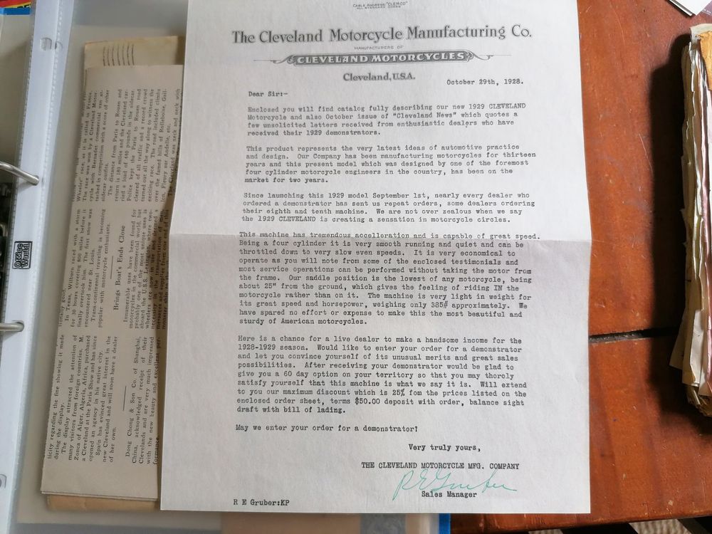 The Cleveland Motorcycle Manufacturing 1928 motorrad antik | Kaufen auf ...