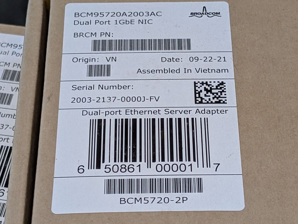 Broadcom BCM5720-2P Dual Port 1GbE NIC Adapter - Neu! (Neu und ...
