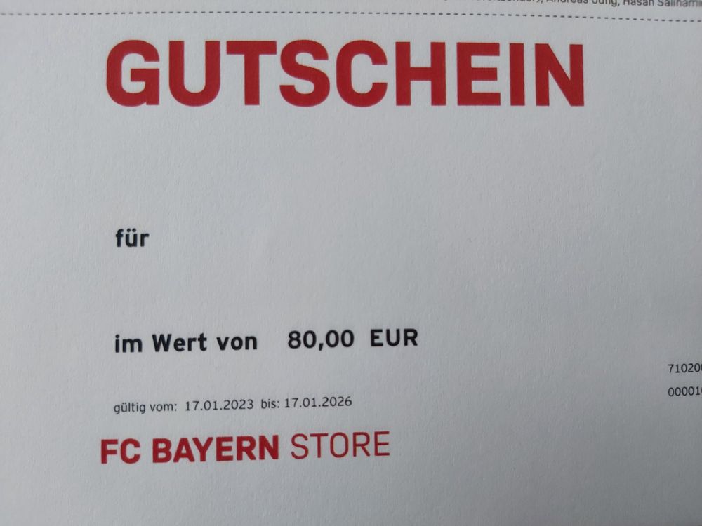 Gutscheine Shop FC Bayern München | Kaufen auf Ricardo