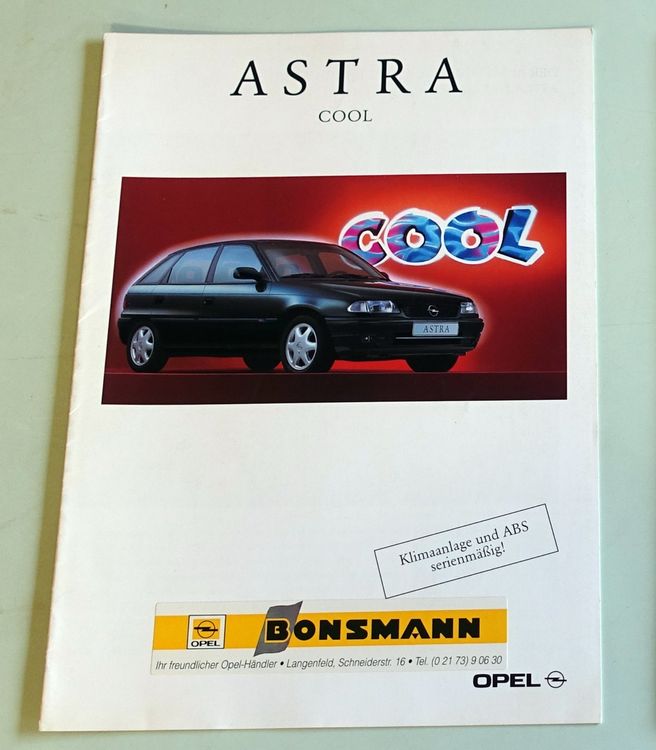 1997 Opel Astra Cool Prospekt (Gebraucht) in Wiebelskirchen für CHF 1 – mit Lieferung auf ...