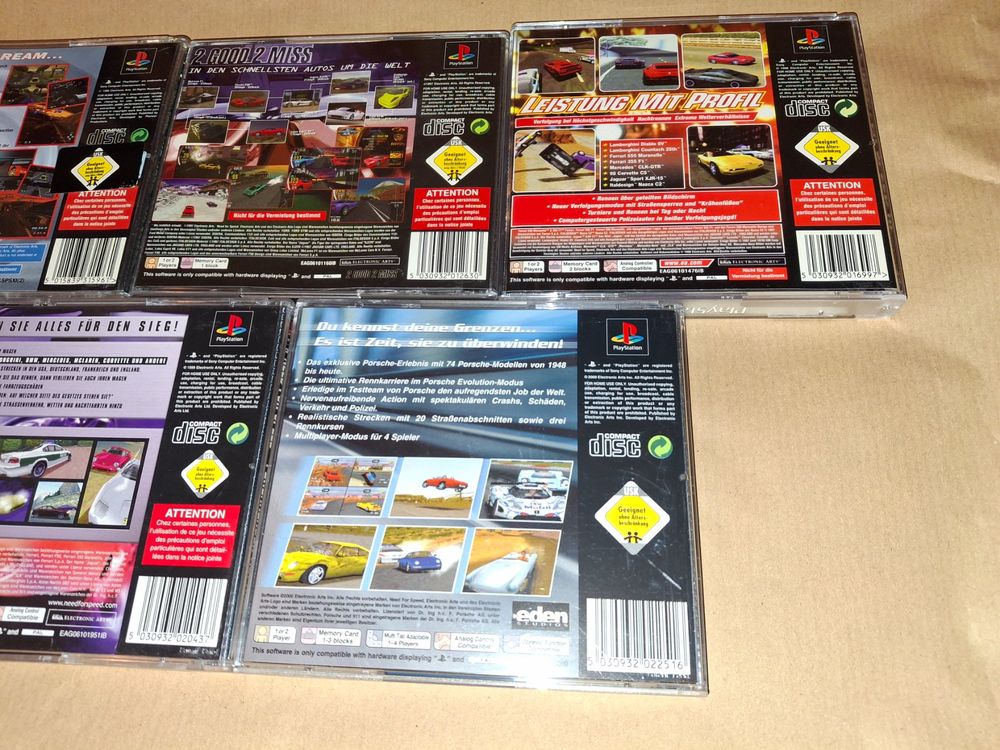 Need for Speed PS1 Sammlung: 1 II III Hot Pursuit Porsche .. (Gebraucht ...