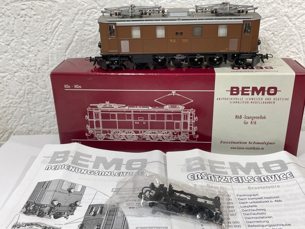Bemo 1291 114 RhB Ge 4/6 Stangenlok mit grossen Räumern, H0m | Kaufen auf Ricardo