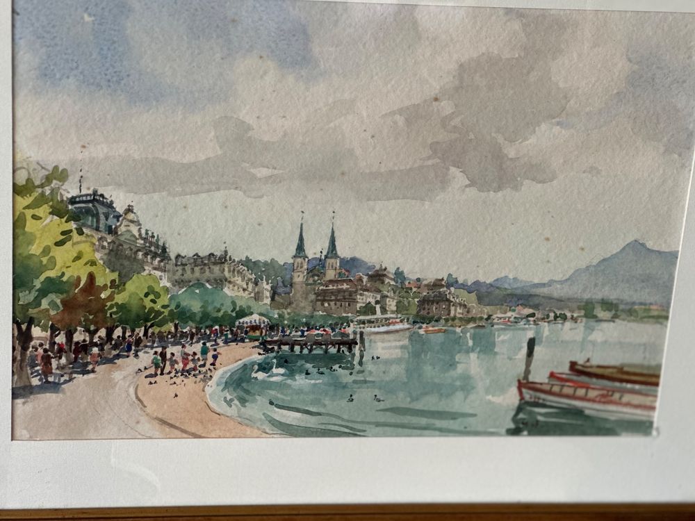 Original Aquarell, Luzern, Quai, signiert, antik , (Gebraucht) in Meggen für CHF 200 – nur ...