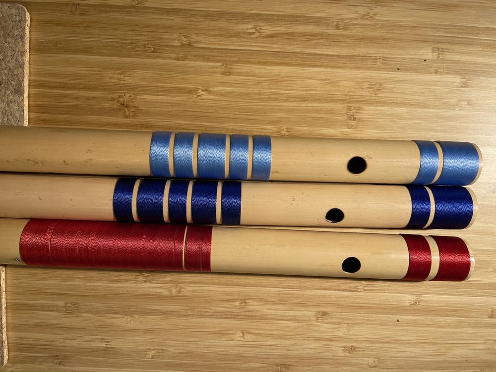 3pz BANSURI HINDUSTANI BAMBÙ FLAUTO TRAVERSO (Nuovo e nell'imballaggio ...