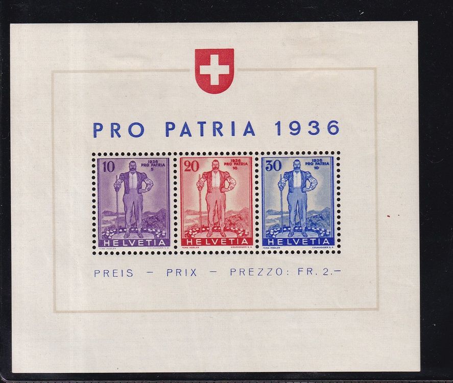 CH Briefmarken Block "Pro Patria 1936" | Kaufen auf Ricardo