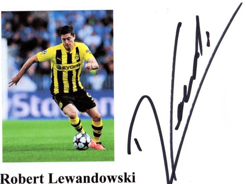 Autogrammkarte von Fussballspieler Robert Lawandowski POL | Kaufen auf ...