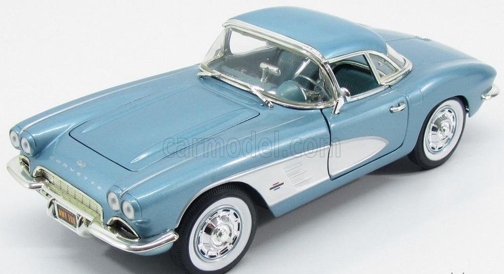 1961 CORVETTE SPIDER HARDTOP HELLBLAU/WEISS 1:18 AUTOWORLD (Neu (gemäss ...