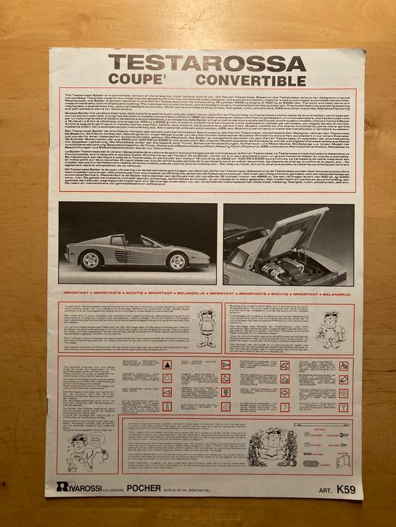 Pocher Ferrari Testarossa Coupe Convertible (Gebraucht) in Breitenbach ...