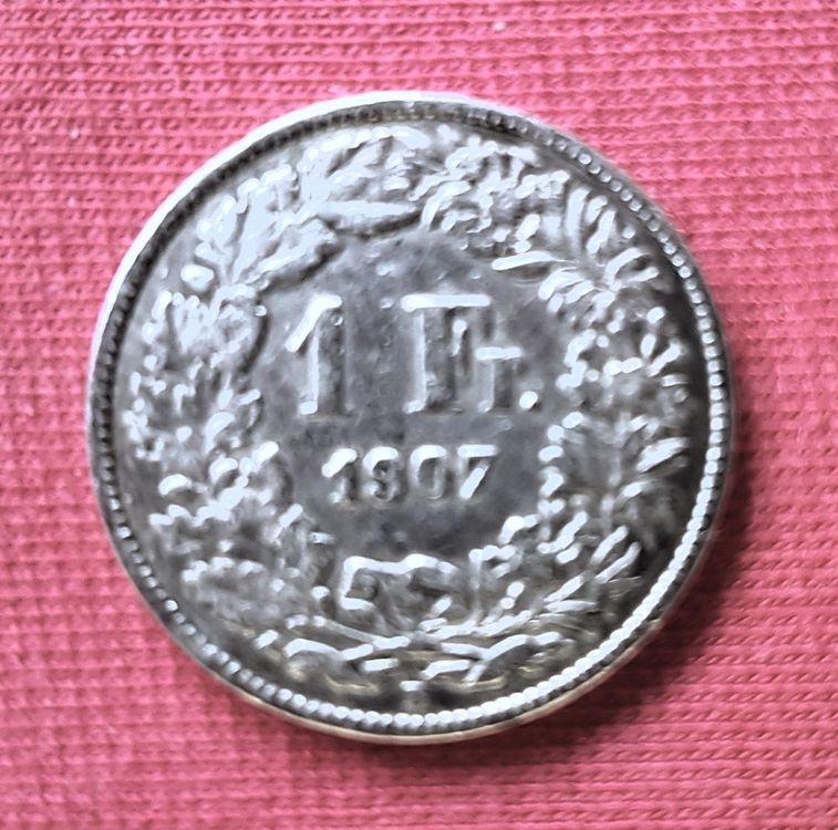 1 Franken 1907 uralte rare Silbermünze ab nur 1 Fr !!! | Kaufen auf Ricardo