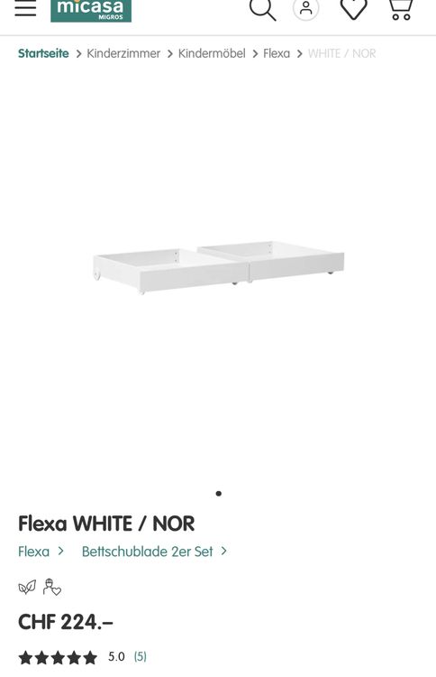 Micasa Flexa White Bettschubladen Neu (Neu (gemäss Beschreibung)) in Dettighofen für CHF 60 ...