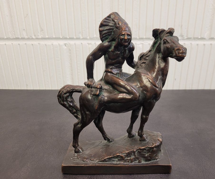 Paul Herzel Bronze Skulptur "174" Indianer Reiter Figur (Gebraucht) in Nottwil für CHF 79 – mit ...