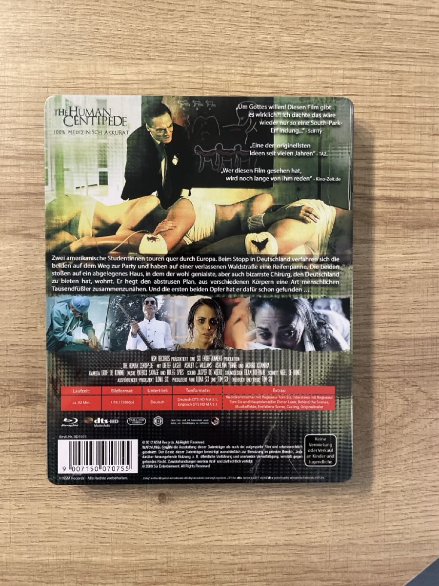 The Human Centipede (2009) Uncut BluRay (Gebraucht) in Hagendorn für ...