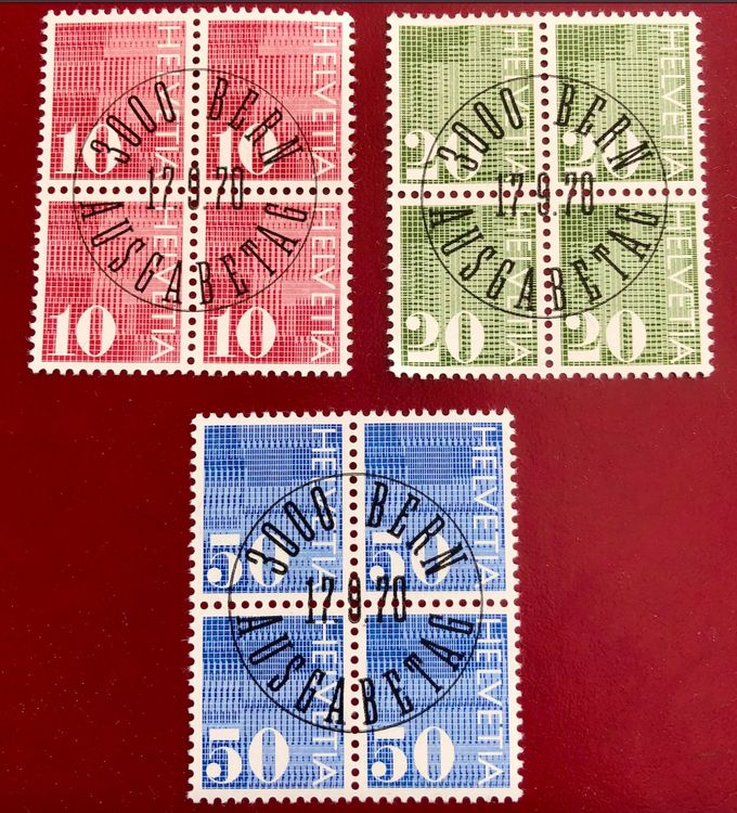 4 er Block Nr.483/484/485 mit Stempel Bern (Gebraucht) in Aarau für CHF 1.5 – mit Lieferung auf ...