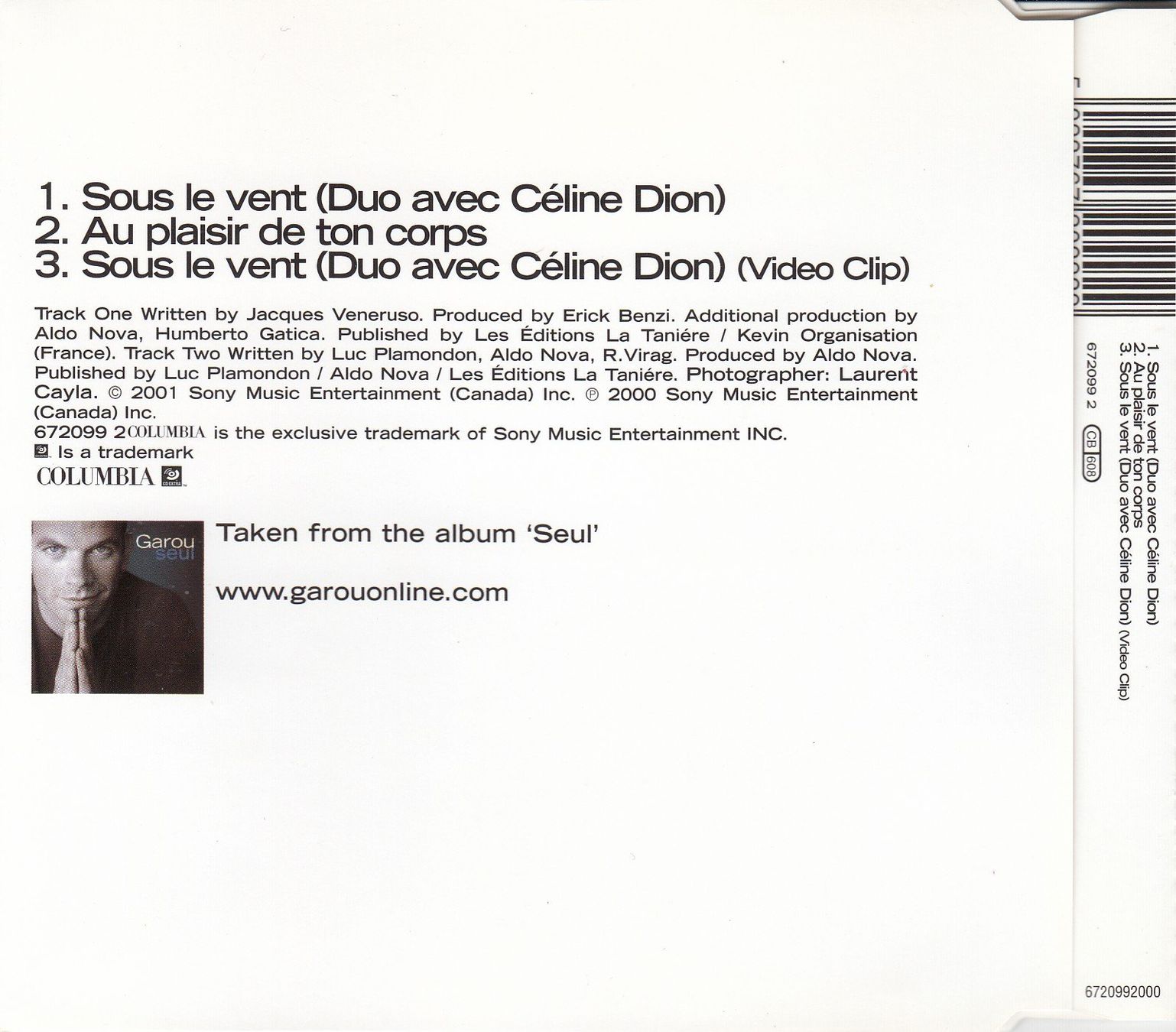 Garou Sous le vent en Duo avec Celine Dion (Neu (gemäss Beschreibung ...