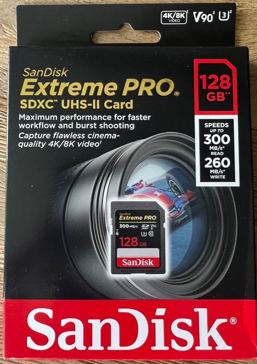 SanDisk Extreme PRO SDXC V90 128G 300MB UHS-II ///NEU//🔥 (Neu (gemäss Beschreibung)) in ...