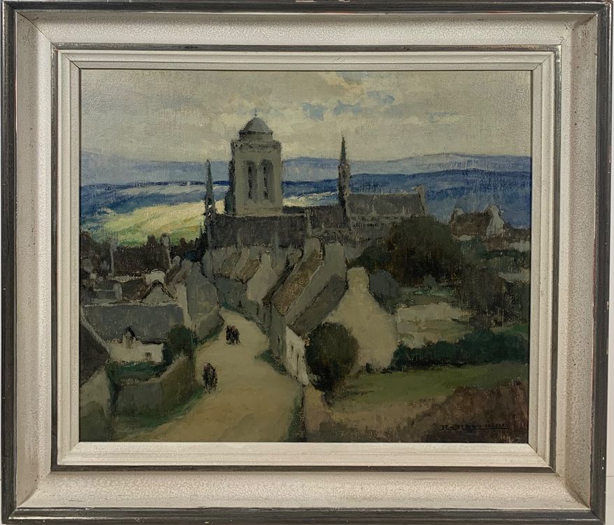 R.Raymund Gemälde mit Dorf Ansicht | Kaufen auf Ricardo