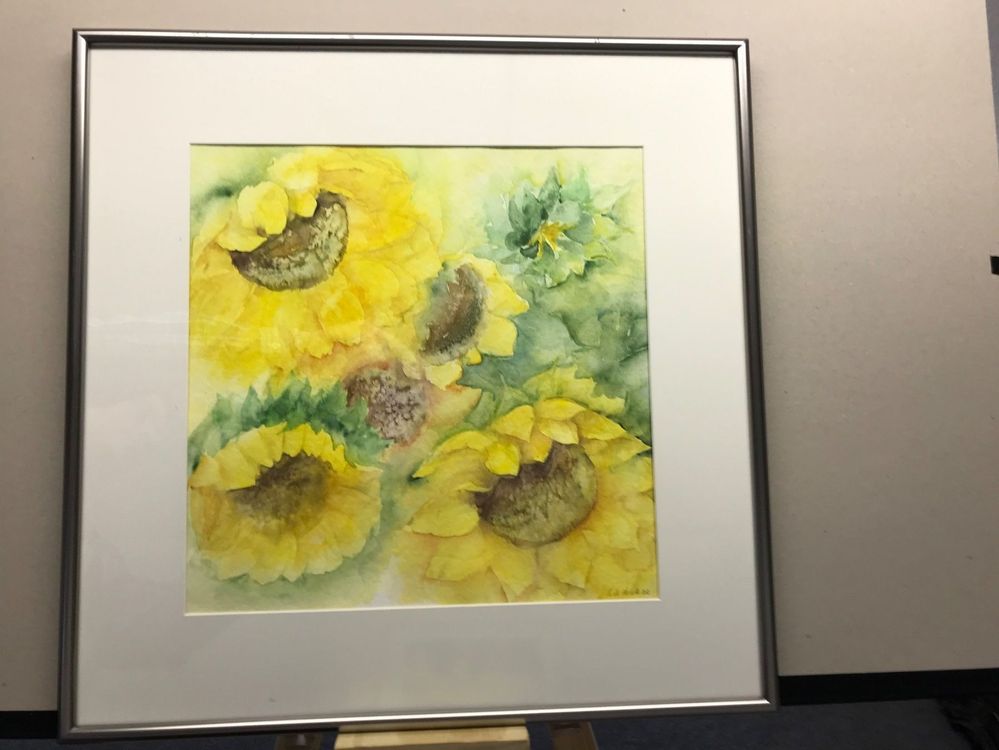Grete de Hesselle - Sonnenblumen (Aquarell, sign. & datiert) | Kaufen auf Ricardo