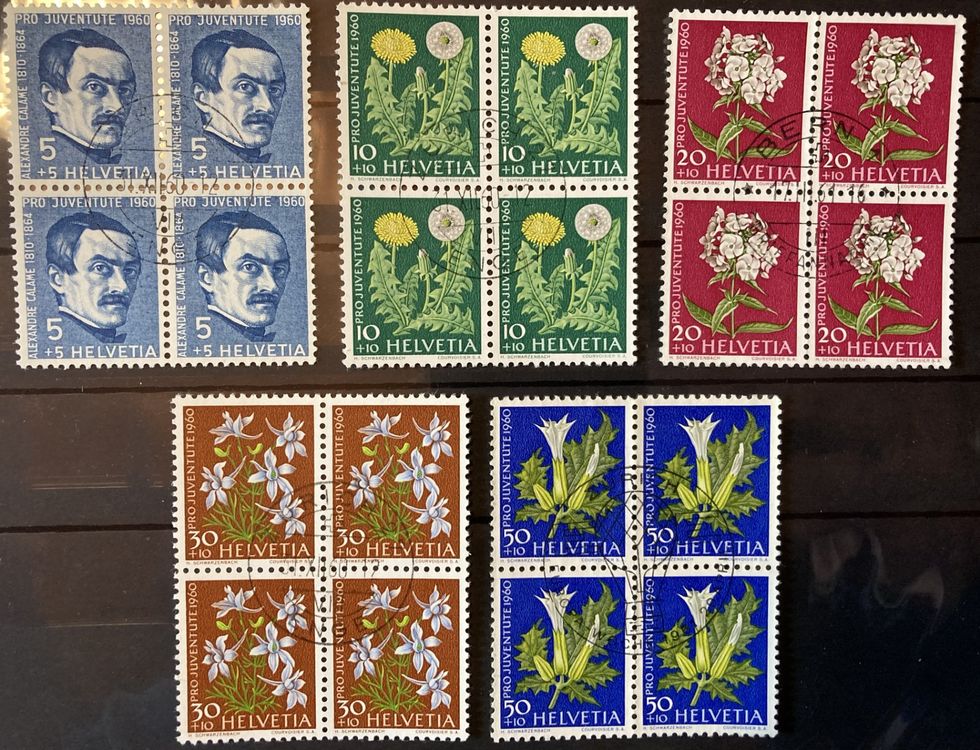 PJ 1960 Viererblock Serie ET gestempelt, SBK 50 Fr. (Gebraucht) in Flawil für CHF 10 – mit ...
