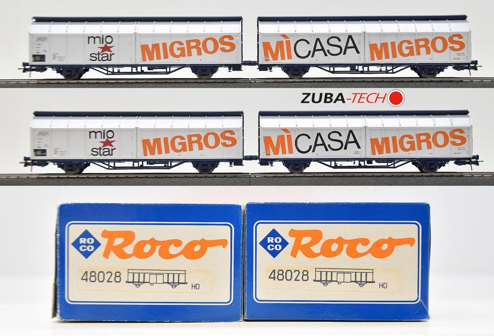 2x Roco 48028 Schiebewandwagen-Set 2tlg SBB Spur H0 GS OVP (Gebraucht ...