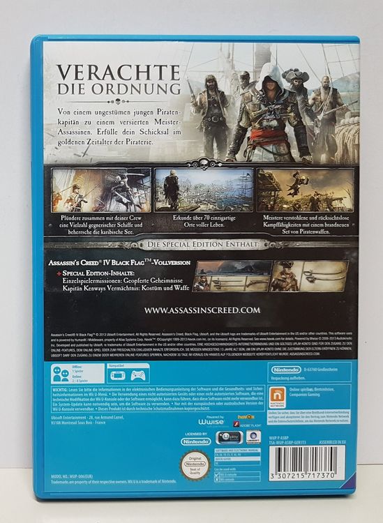 Assassins Creed IV Black Flag Erfülle dein Schicksal Wii U (Gebraucht) in Schüpfheim für CHF 15. ...