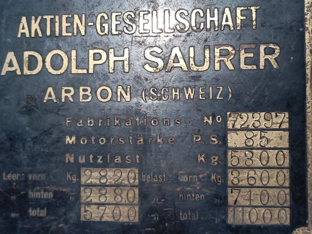 Altes Automobil Typen Schild / Adolph Saurer Arbon (Gebraucht) in Brugg ...