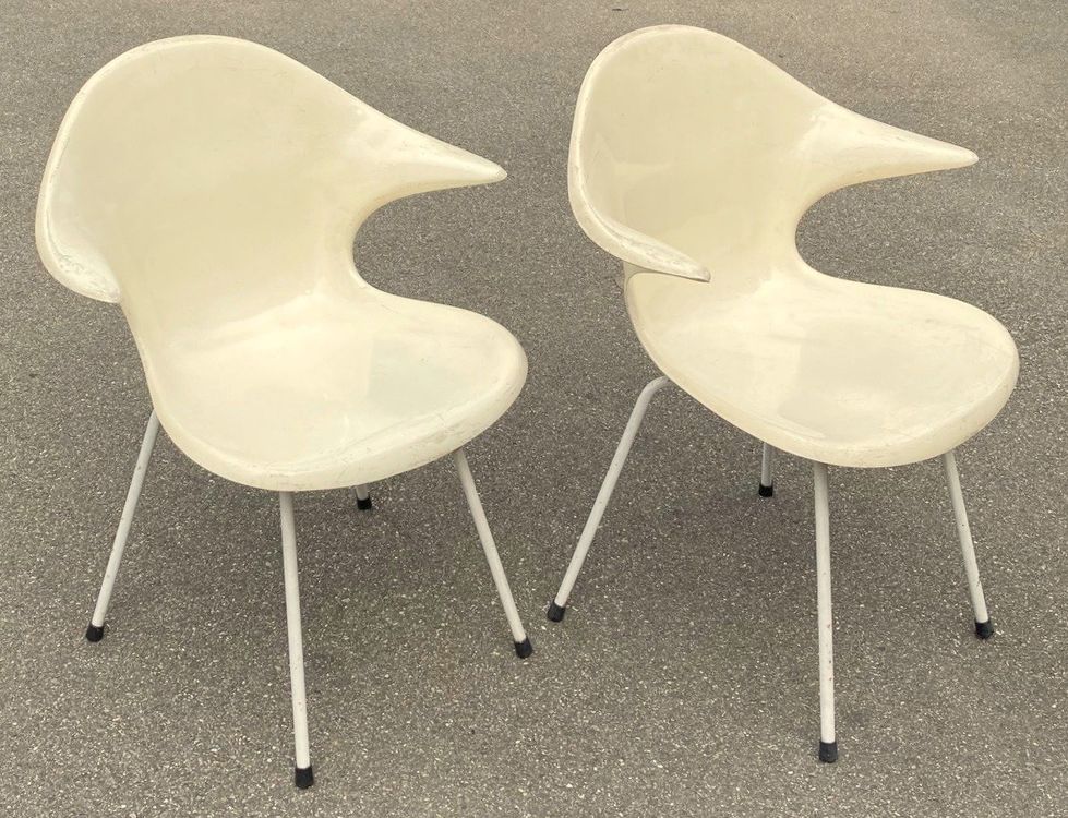 2 schöne seltene 60ies Fiberglas-Stühle - | Kaufen auf Ricardo
