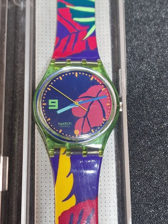 🌺 Swatch GL101 Ibiskus 1991 – Rarität im Originalzustand 🌺 (Neu und ...