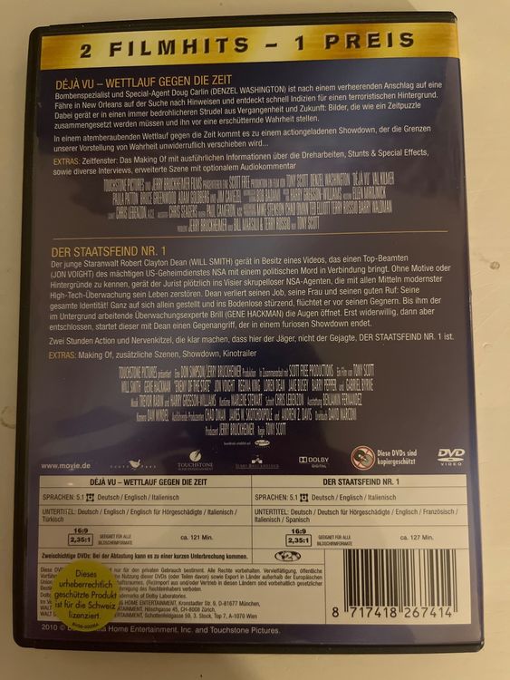 Der Staatsfeind & Déjà-vu, DVD 📀 (Gebraucht) in Sierre für CHF 2.95 – mit Lieferung auf Ricardo ...