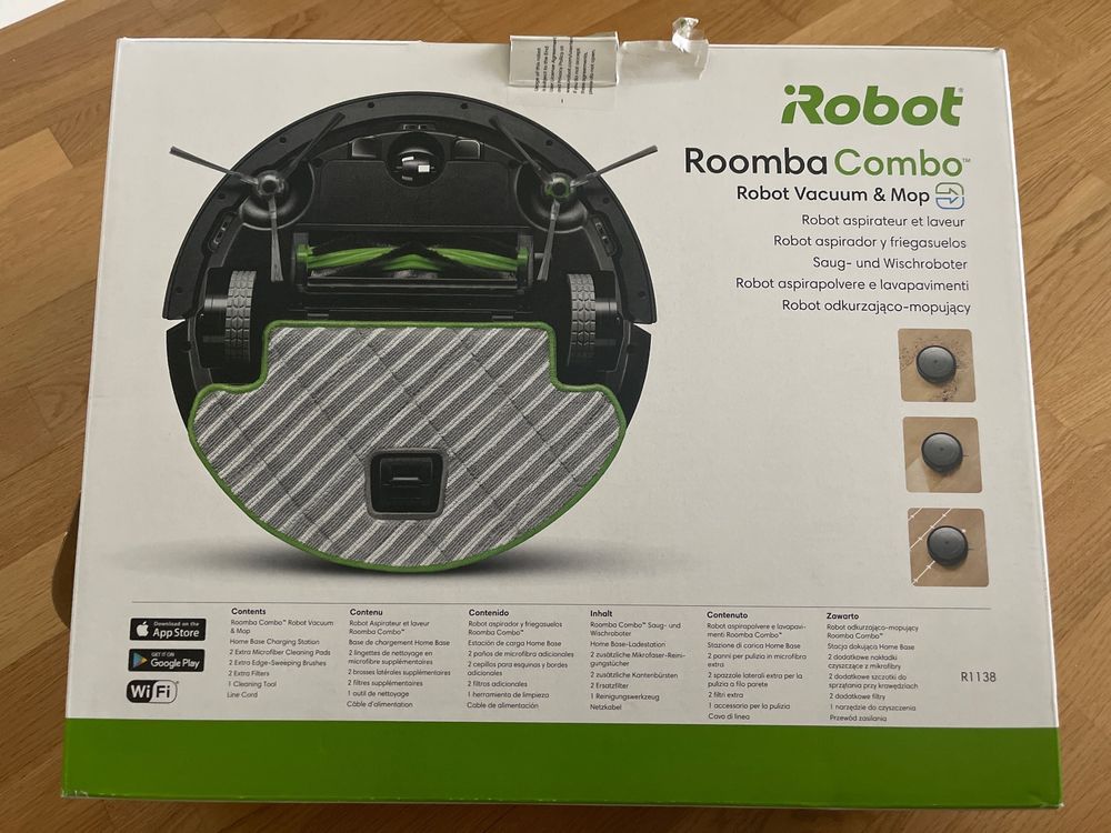 IRobot Roomba Combo R1138 Vacuum & Mop/aspire et lave - NEU | Kaufen ...
