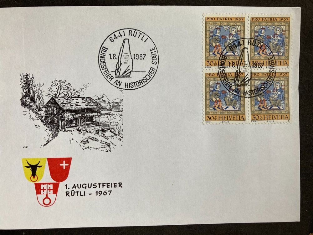 Schweiz 1967 Sonderstpl Bundesfeier Rütli Pro Patria 4er 30 | Kaufen auf Ricardo
