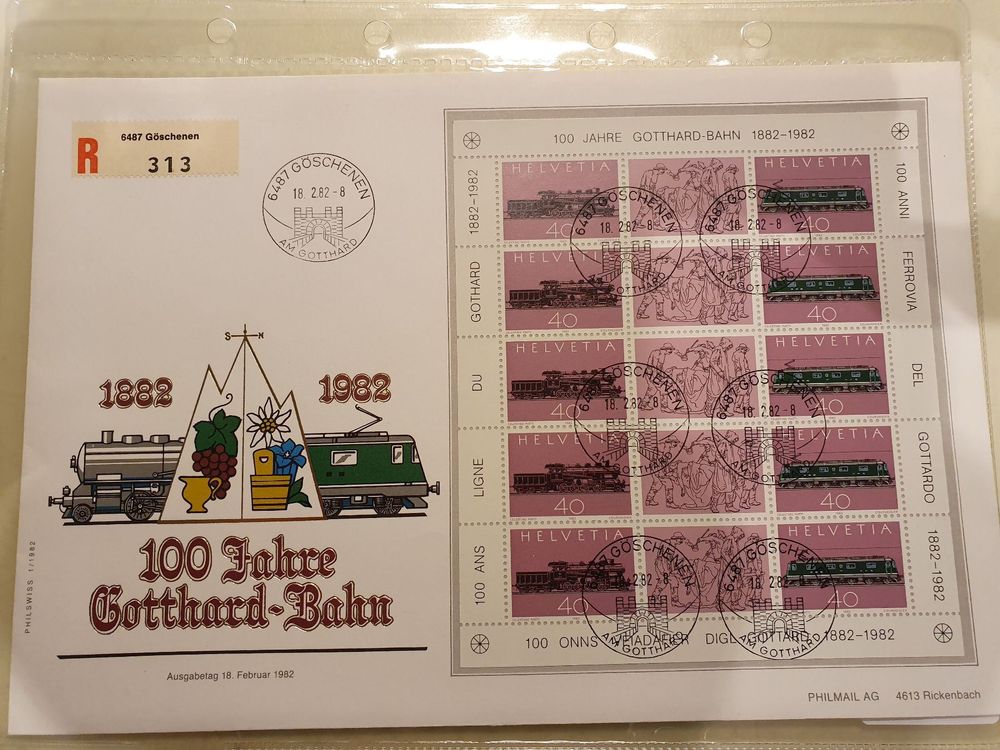 1982 Luxusbrief 100 Jahre Gotthardbahn | Kaufen auf Ricardo